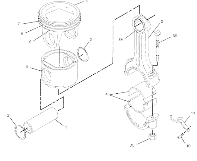 C.A.T Excavator Swing Motor Group installation diagram showing fuel transfer pump location