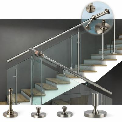 Chine Stylish Brushed Stainless Steel Handrails with Round Plate Cover for Glass Staircases à vendre