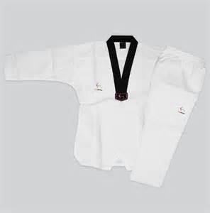 Cina Uniforme amichevole per i bambini, Polycotton costolato del collo a V WTF il Taekwondo di Eco in vendita