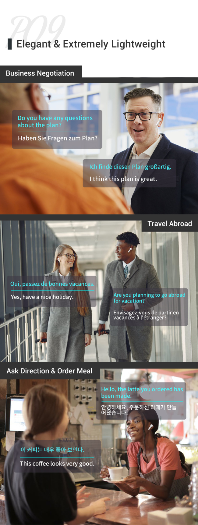 T23 Translation Earbuds features