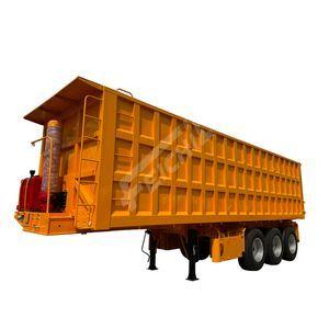 China 3 Axle Rear Tip Dump Trailer Rectangle Hydraulic 60/80 Tons Support Customization Transport Coal Sand Tipper Truck Heavy Duty Dump Trailer for sale