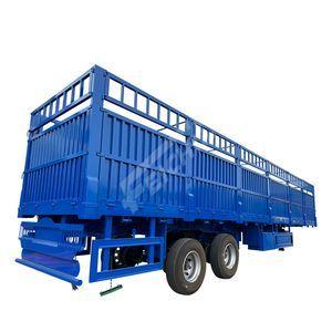 China 2/3/4 Axle 40 Tons Sidewall Semi-Trailer Cargo Animal Multi-Purpose Railing Semi-Trailer Truck Trailer for Sale for sale