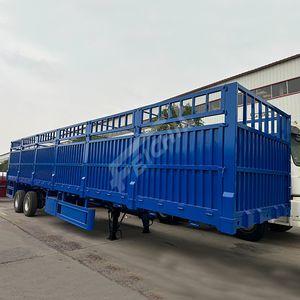 China Direct Factory Sale Cost Price 2 Axles 60 Tons Railing Cargo Transport Semi Truck Fence Truck Trailer for Sale for sale