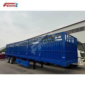 China Factory Price 40-Ton Transport Livestock Animal Fence Semi Trailer 2-Axle Semi-Trailer with Railings Custom Service Supported for sale
