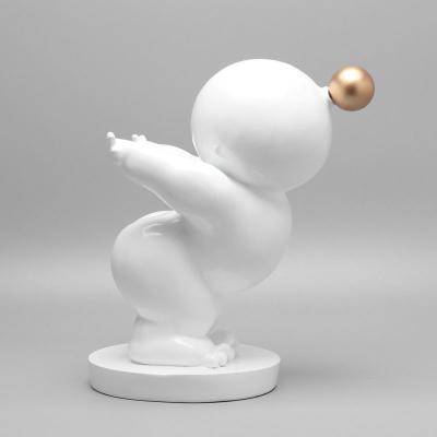 Cina Scultura bianca Antivari Art Window Display di Art Sculpture Blowing Abstract Figure della resina della bolla in vendita