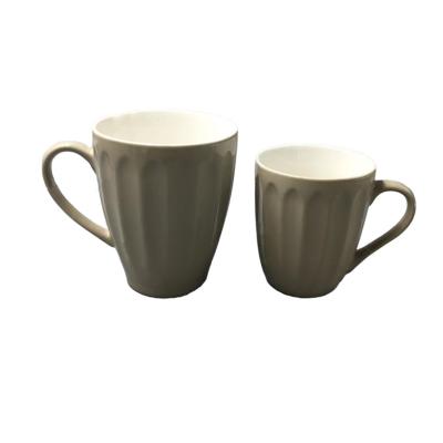 Κίνα 10oz ελιών πράσινες κούπες καφέ Debossed μικρές κεραμικές στιλπνές με τη λαβή προς πώληση