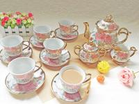 Cina Annaffiatoio delle tazze di Rim Decal Electroplated Ceramic Coffee dell'oro dipinto a mano in vendita