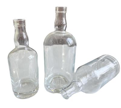 China Garrafa de vidro transparente de 750 ml para bebidas alcoólicas Brandy Gin Rum Tequila e Vodka em produtos de vidro à venda