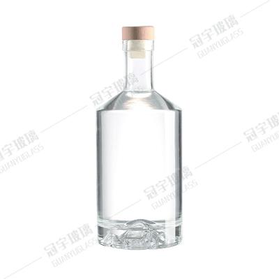Cina 750 ml bottiglia di vetro cilindrica di vodka bottiglia di vino bottiglia di vetro con superficie di trattamento acido in vendita