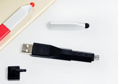 Cina 3 in 1 micro cavo di carico di USB con la funzione dello stilo per i telefoni cellulari in vendita