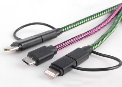Cina Micro tassa del cavo di USB e cavo ad alta velocità di carico di sincronizzazione intrecciati fulmine in vendita