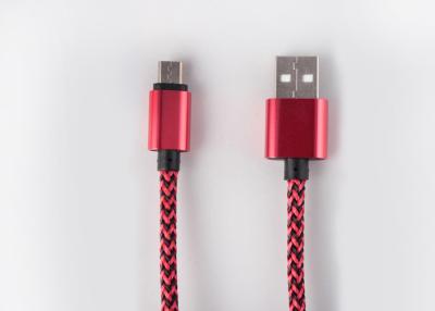 Cina Cavo di carico intrecciato nylon rosso per la galassia di Android, Sony, i dispositivi di Motorola ecc in vendita