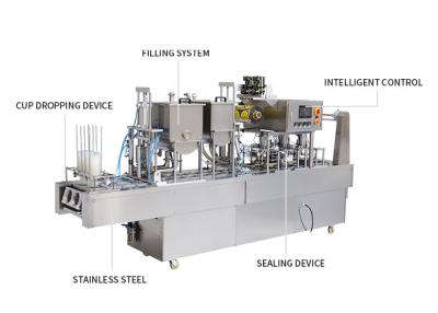 China OEM de etiquetado de Curd Cup Automatic Bottle Filling y de aislamiento 9KW 380V de la máquina que capsula en venta