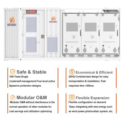 China 1Mwh 2Mwh batería Industrial Comercial Batería solar Contenedor de almacenamiento 100kwh baterías Contenedor de sistema de almacenamiento de energía en venta