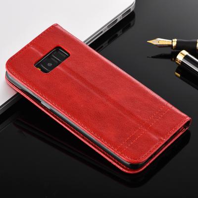 Cina Cassa di cuoio magnetica 75g del portafoglio di vibrazione del lato di Crazy Horse di caso di Samsung S8 in vendita