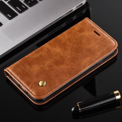 Cina Cassa di cuoio del portafoglio di Iphone 7 d'annata oleosi, cassa magnetica del portafoglio di protezione completa in vendita