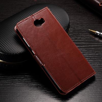 Cina Cassa flessibile del cuoio di Huawei Y6, cassa antiscorrimento del portafoglio del cuoio di Crazy Horse in vendita