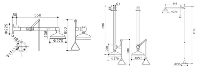 Stainless Steel Combination Emergency Shower & Eye Wash Room