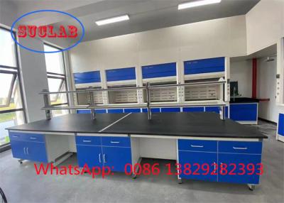 중국 Multiple Cabinets Safety Lab Work Benches with Shelf With DTC105 DEG Hinges And Epoxy Resin Or Phenolic Resin Worktop 판매용