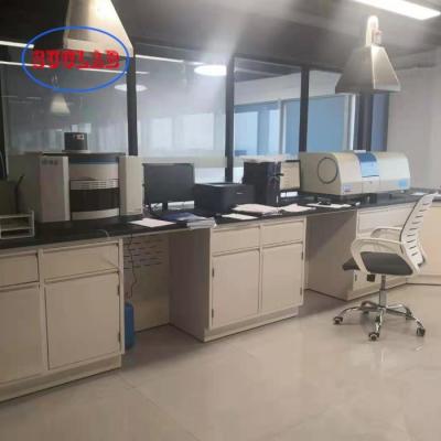China Staalmaterialen gebruikt in ons C-Frame Chemie Lab Werkbank Laboratorium Banken en Kasten Fabrikant Te koop