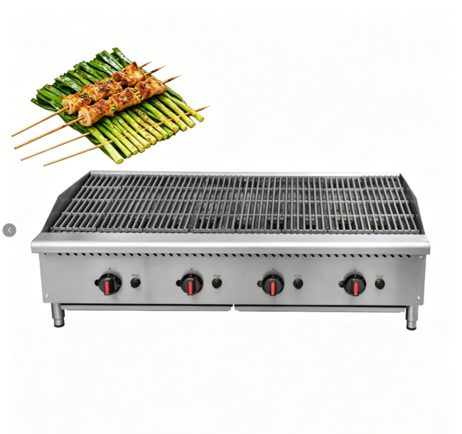 Stainless Steel Commercial Gas Charbroiler - Side View