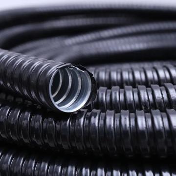 PVC coated metallic hose pipe showing flexible corrugated design