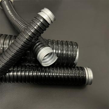 PVC coated flexible steel conduit showing its flexible structure and protective coating