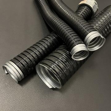 Metal corrugated flexible conduit showing detailed construction and corrugated design