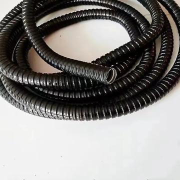 Plastic coated flexible hose metal conduit product demonstration
