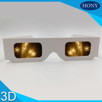 중국 크리스마스 별 미소 회절 3d 불꽃 놀이 유리는 색깔 라이트급 선수를 주문을 받아서 만들었습니다 판매용