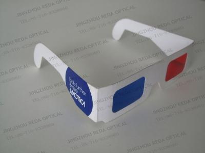 China Papiergläser des rahmen-Anaglyph-3D rot und blau für Heimkino zu verkaufen
