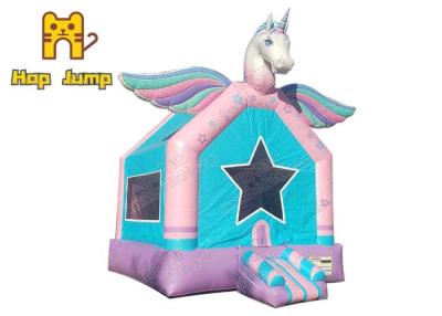 China crianças de 13ft que saltam o castelo Unicorn Design Indoor Inflatable Trampoline do leão-de-chácara à venda