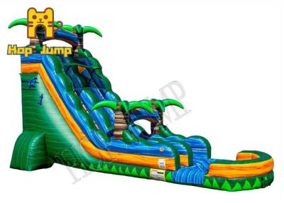 中国 子供のInflatables水公園ヤシの木およびプールが付いている膨脹可能な水スライド 販売のため