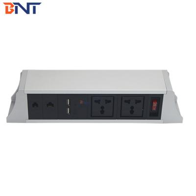 China OEM/ODM BNT Power Socket Aluminum Alloy Hanging under Table with UK US EU AU SA Plug Standards 10A/13A/16A Rated Current for sale