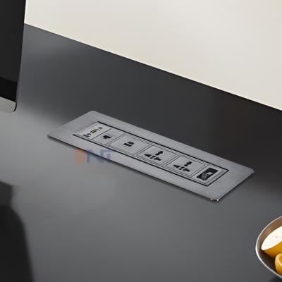 China Multimedia Rotating Desk Switch Socket/flip up Table Power Outlet/conference Table Panel Mounted Plug for sale