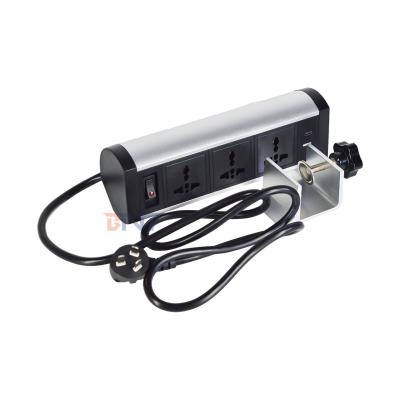 中国 粘着クリップデザイン クランプテーブルソケット ACコンセント3口 USB A+C デスクトップクランプソケット 電源タップ 販売のため