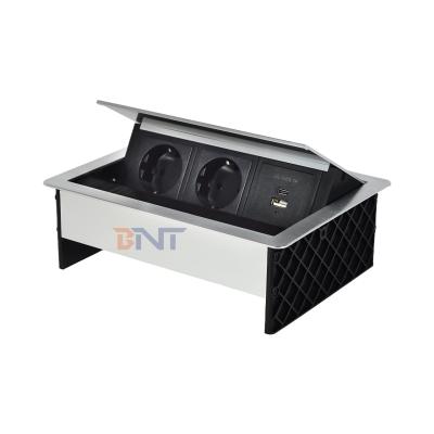 China Factory customized Desktop Brush Table Flip Cover 20W USB Socket Hidden Desktop Power Grommet for sale