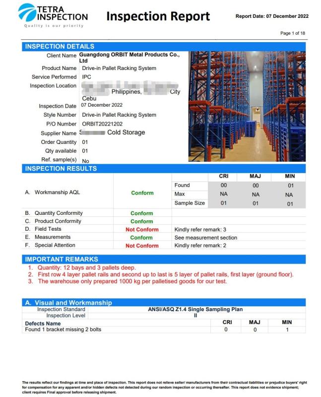 Inspection - Guangdong ORBIT Metal Products Co., Ltd