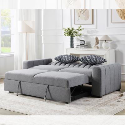China Sofá-cama conversível Queen Size, Cama pull-out confortável com encosto ajustável, Sofá-cama futon, Tecido cinza à venda
