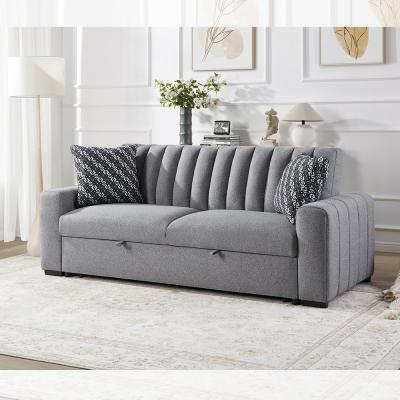 China Sofá-cama conversível Queen Size, Cama pull-out confortável com encosto ajustável, Sofá-cama futon, Tecido cinza à venda