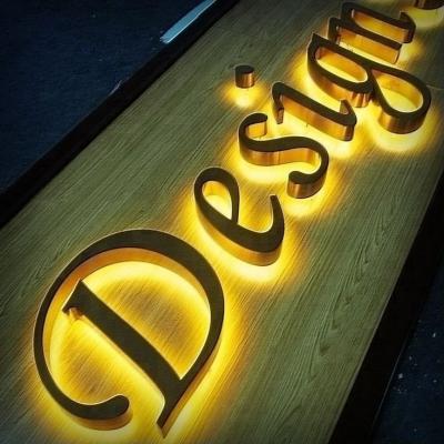 Cina Strisce LED Fonte di luce Dimensione personalizzata Lettere retroilluminate 3D di neve metallica per segnaletica interna in vendita