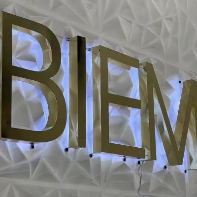 中国 スノーLED アクリルバックライト LED 3Dサイン オフィス用 ロゴ カスタムステンレスステール 防水 販売のため