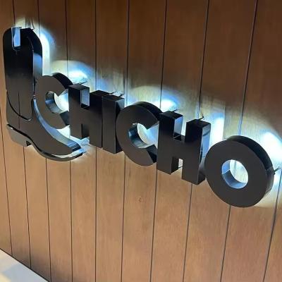 中国 スノーロゴ 壁サイン メタル 3D ステンレス スチール LED バックライト レターサインボード ホテル用 販売のため