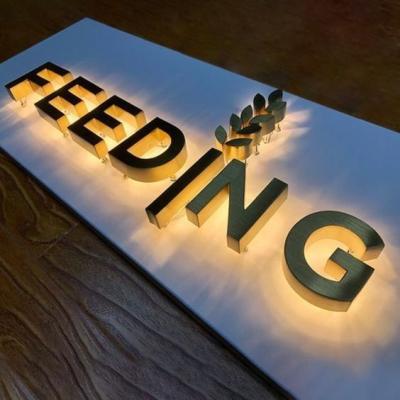 Cina 12V LED strisce acrilico in acciaio inossidabile Lettering Custom Business segnali esterni in vendita
