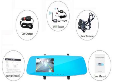 中国 1080P背面図ミラーのカメラのレコーダー、マイクロフォンが付いている車DVRのダッシュ カム 販売のため