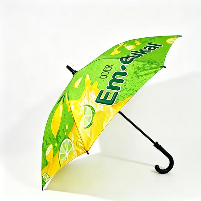 46 inch fiberglass frame semi automatic custom advertising city umbrella SU-163 with full digital printed canopy for corporate brand promotion