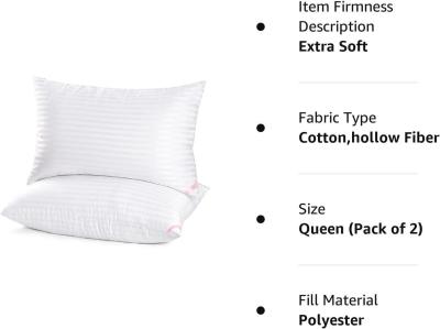 Κίνα Πτέρυγα κρεβατιού από αφρό μνήμης Queen Size για πλάγια και πλάγια κοιμόμενους 2 πακέτα Super Soft Pillows προς πώληση