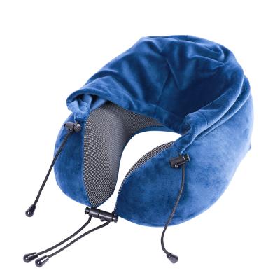 Κίνα Εύκολη τσάντα αποθήκευσης Hoodie U σχήμα Memory Foam Neck Pillow για αεροπορικά ταξίδια προς πώληση