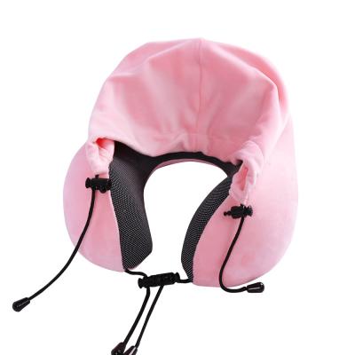 Κίνα Εύκολη τσάντα αποθήκευσης Hoodie U σχήμα Memory Foam Neck Pillow για αεροπορικά ταξίδια προς πώληση