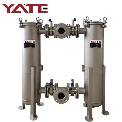 China PP/PE Filter Material Edelstahl Duplex Beutelfiltergehäuse für Saft, Sirup, Wein, Milchfiltration in Maschinenreparaturwerkstätten zu verkaufen